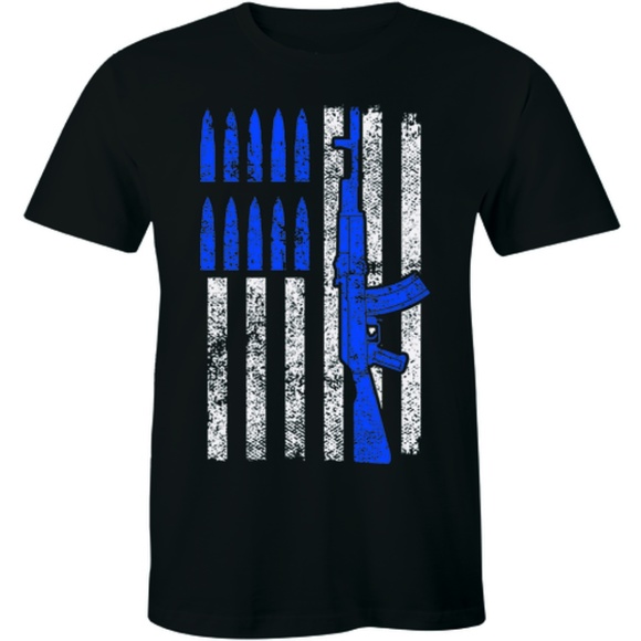 Half It | Shirts | Usa Flag Rifle Gun Bullet Military Armed Tshirt ...